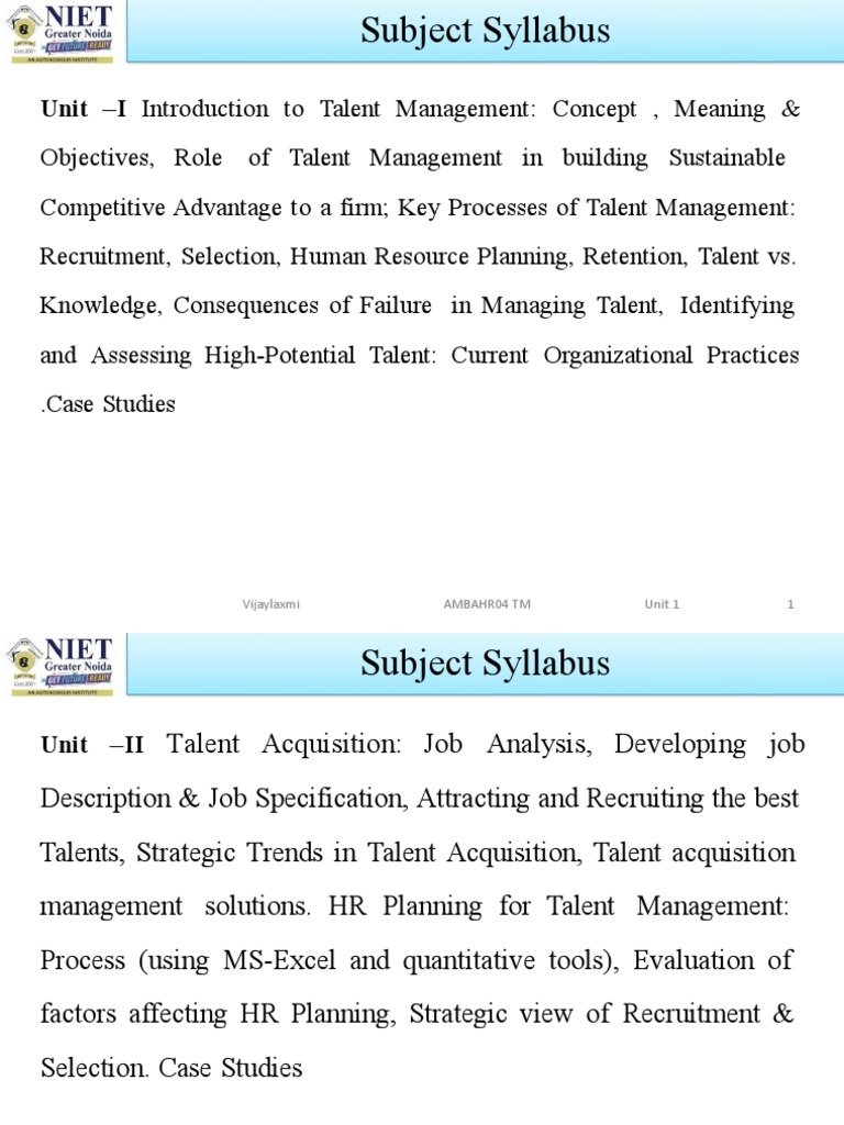 Unit 1 Talent Management | PDF | Talent Management | Employee Retention