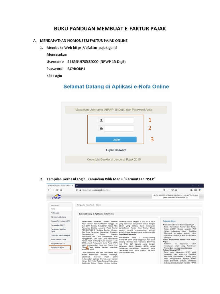 Buku Panduan Membuat E-Faktur Pajak | PDF