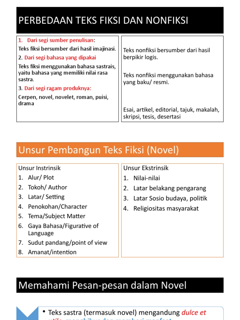 Perbedaan Teks Fiksi Dan Nonfiksi | PDF