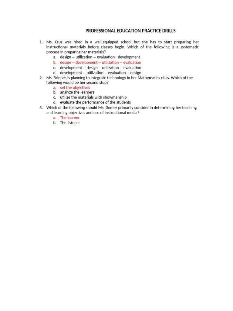 1800 Professional Education Practice Drills | Download Free PDF ...