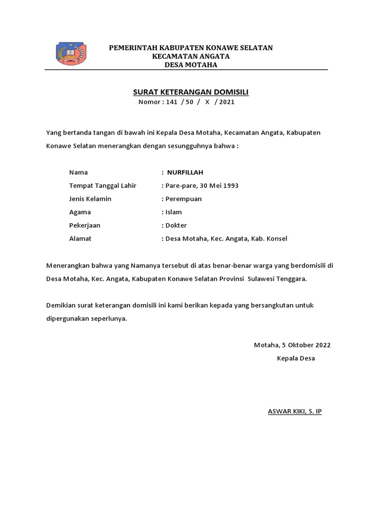 SUKET DOMISILI | PDF