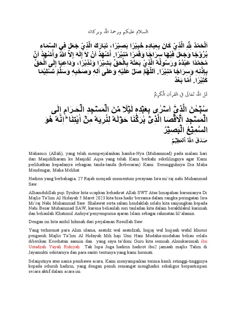 MC Isra Mi'raj 2023 | PDF