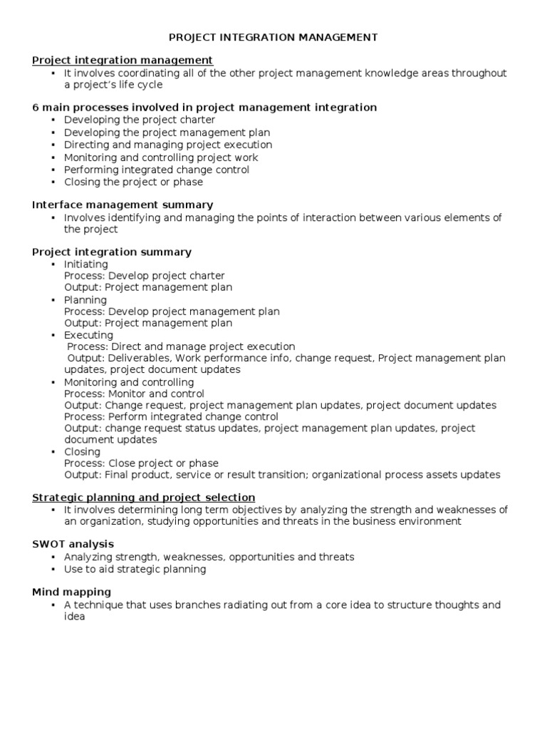 Project Integration Management | PDF | Net Present Value | Project ...