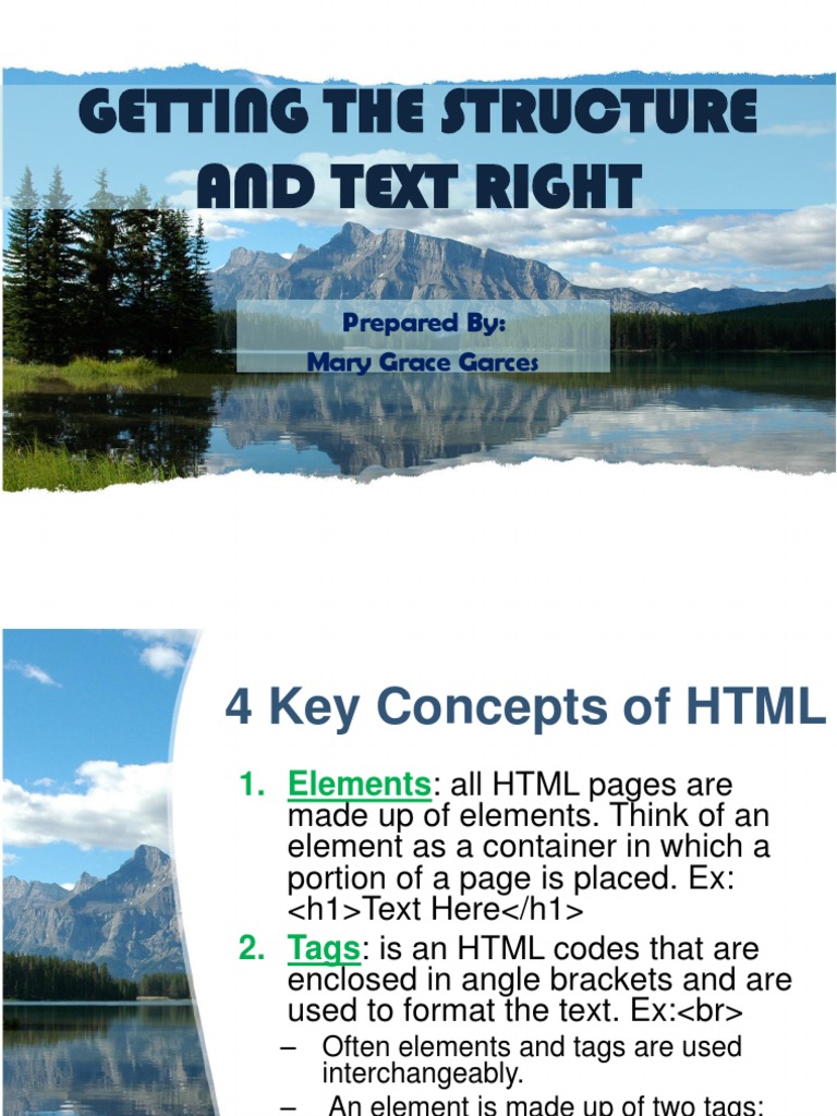 Getting The Structure and Text Right | PDF | Html | Html Element