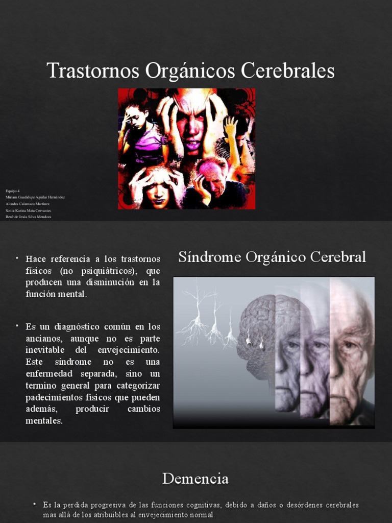 Trastornos Orgánicos Cerebrales | PDF | Trastorno mental | Demencia