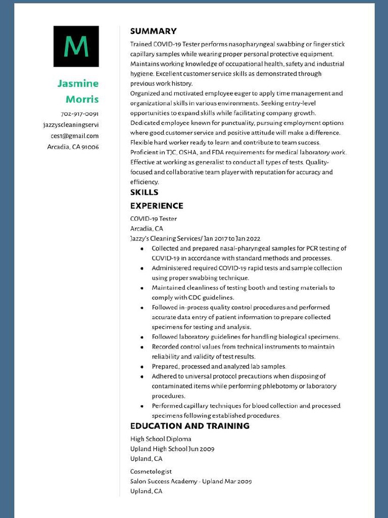 Jasmine M Resume | PDF