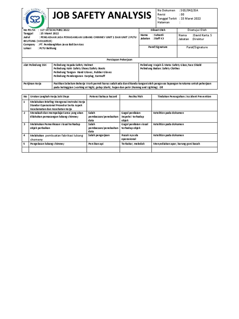 Analisis Keselamatan Pemasangan Chimney | PDF