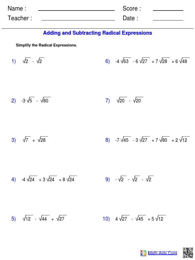 Simplifying Radical Expressions | PDF