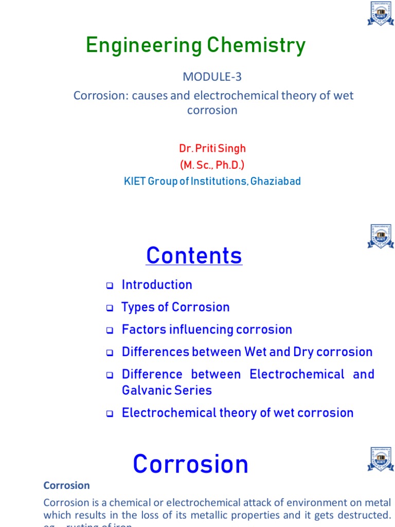03 - Introduction of Corrosion and Electrochemical Theory | PDF ...
