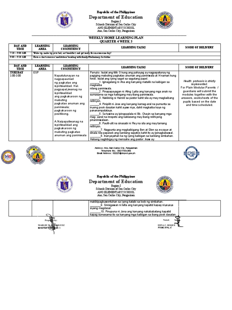 Department of Education: Republic of The Philippines | PDF