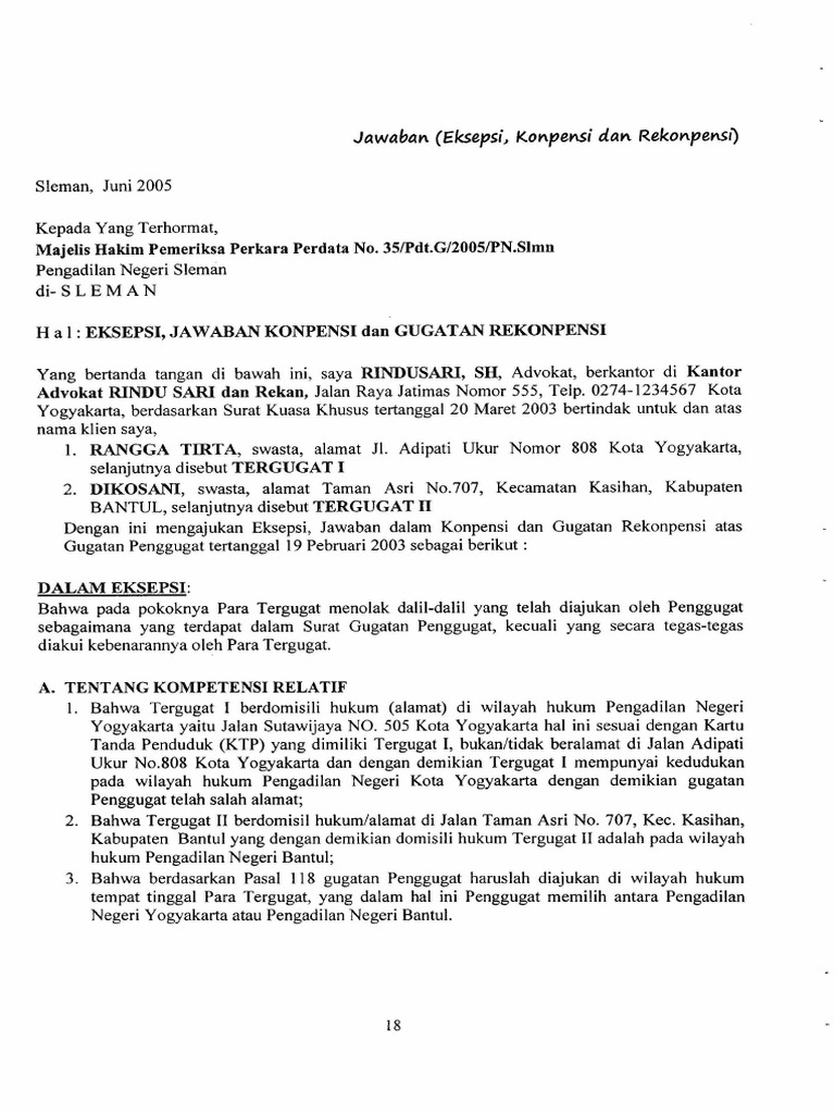 Contoh Surat Jawaban | PDF