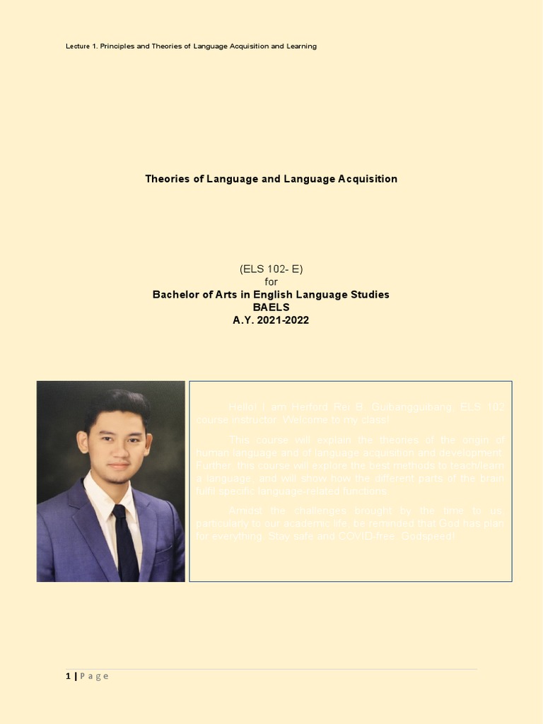 Unit 1 - Theories of Origin of Human Language | PDF | Gesture ...