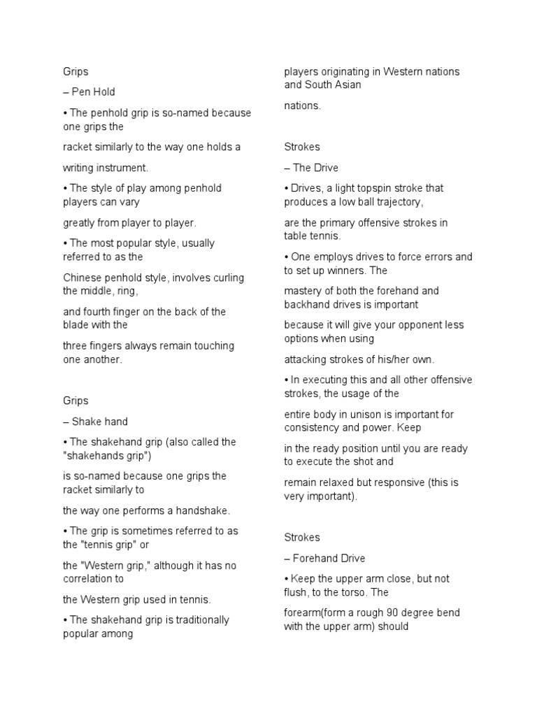 Basic Skills | PDF | Table Tennis | Games Of Physical Skill