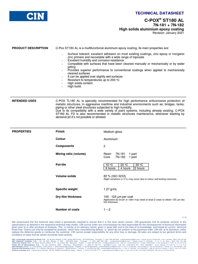 7N180 Ant Cin BT en | PDF | Epoxy | Chemistry