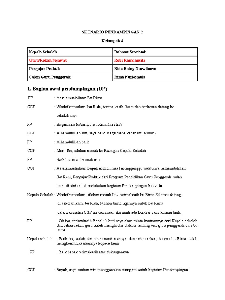 Skenario Pendampingan | PDF
