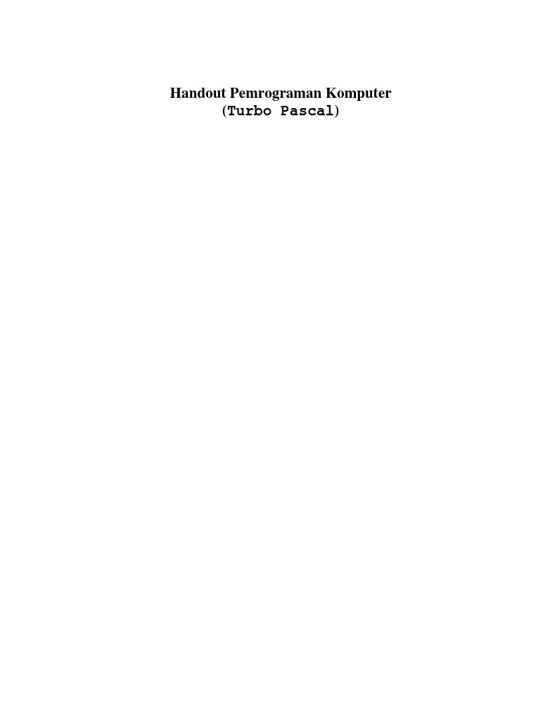 Handout+Pemrograman PASCAL | PDF
