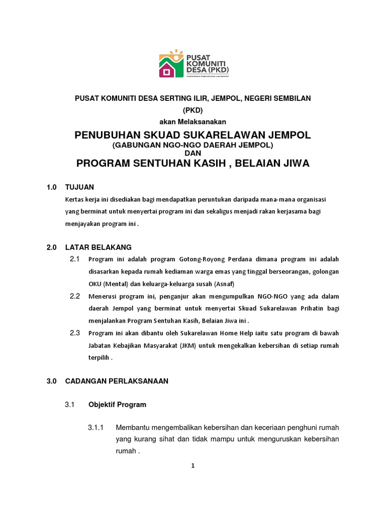 Contoh Kertas Kerja Program | PDF