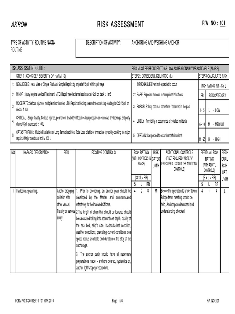 #101 Anchoring & Weighing Anchor | PDF | Anchor | Risk