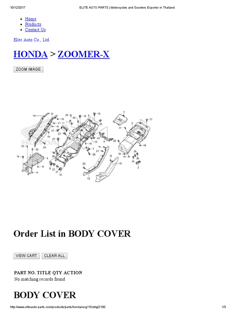 Honda Zoomer X Parts Catalogue | PDF | Machines | Private Transport