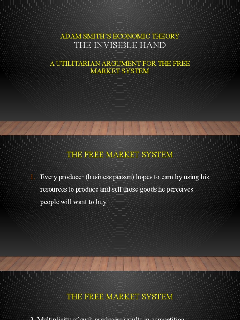 Adam Smith's Free Market Theory Explained | PDF | Finance & Money ...