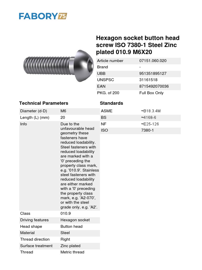 Fabory 07151060020 | PDF