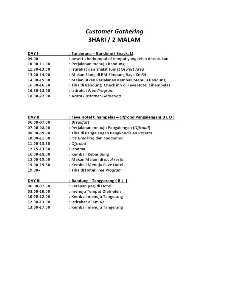 Rundown Customer Gathering | PDF