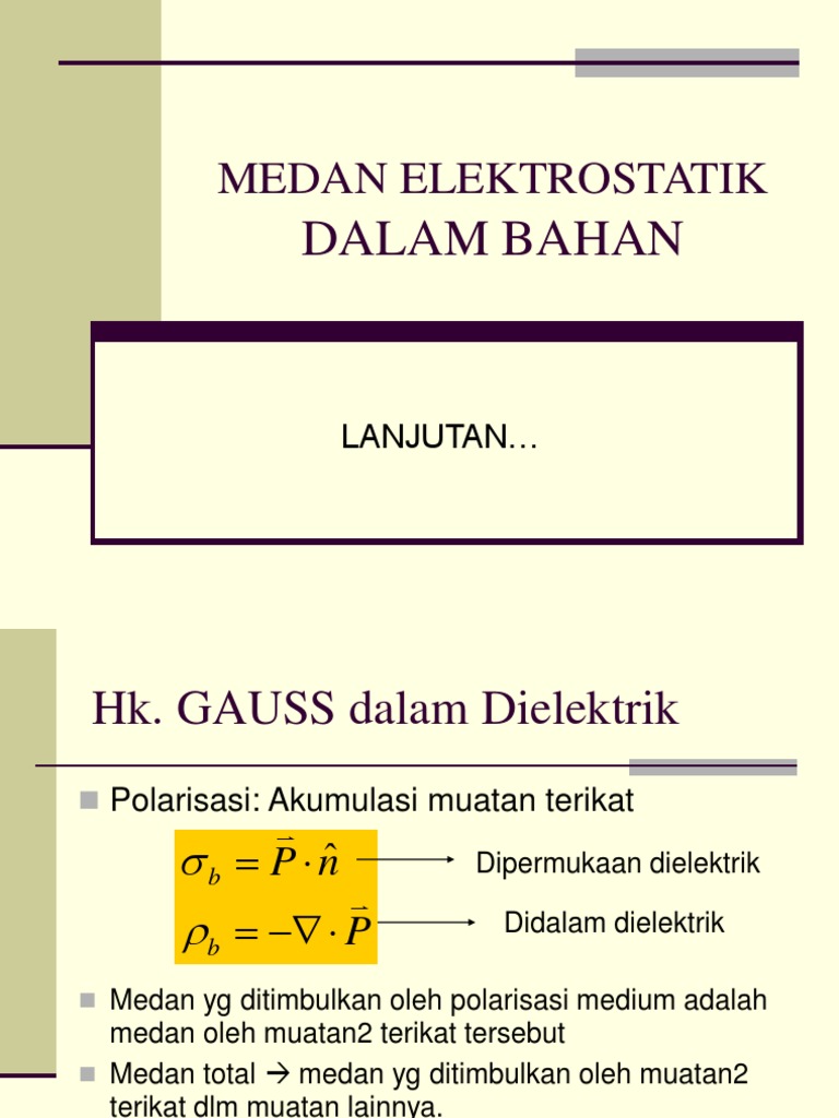 Medan Elektrostatik Dalam Bahan-Dielektrik | PDF