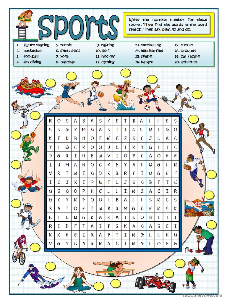 Vocabulary - Sports Word Search | PDF