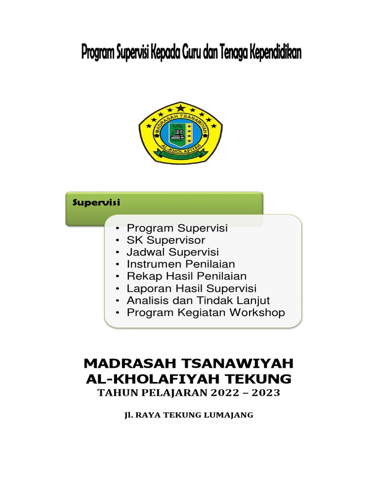 Program & Jadwal Supervisi 2022 | PDF | Karier & Perkembangan