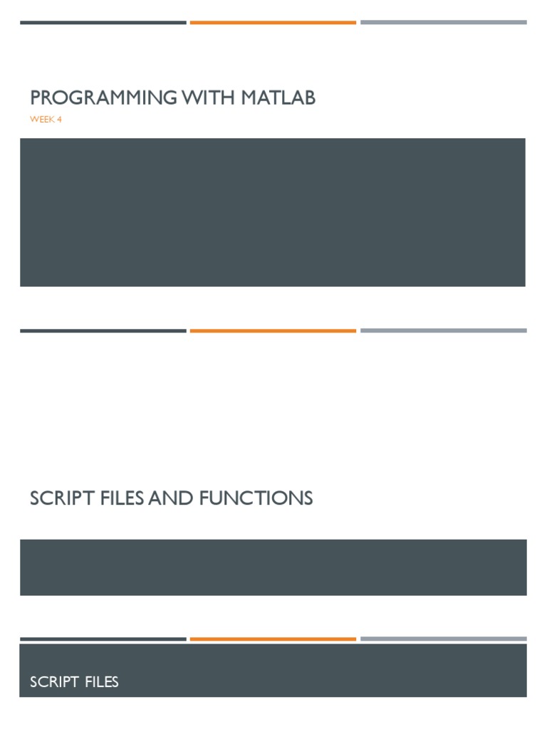 4 - Script Files and Functions | PDF | Directory (Computing) | Computer File