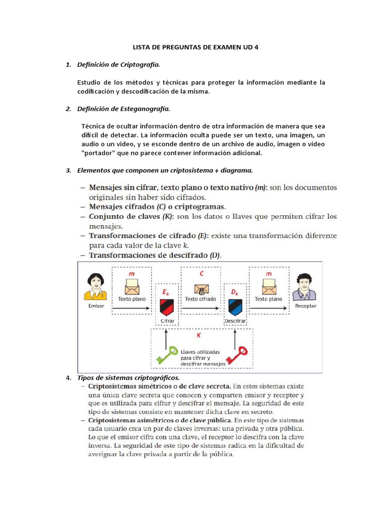 Examen Seguridad UD4 | PDF | Clave (criptografía) | Criptografía
