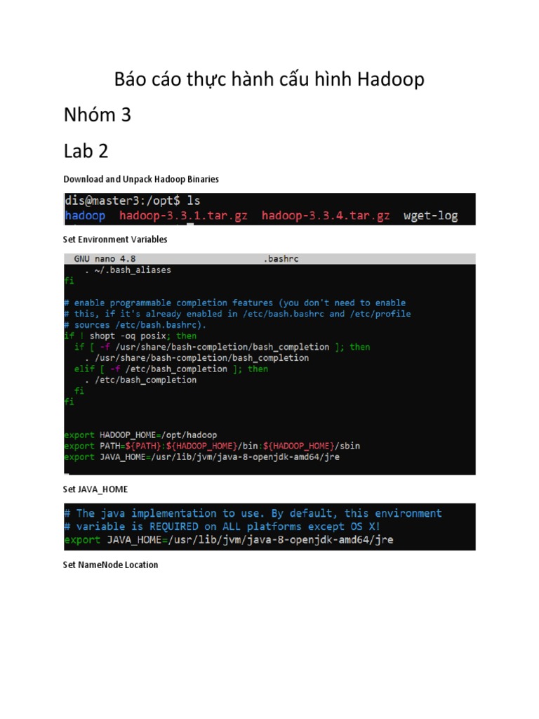 Báo cáo thực hành cấu hình Hadoop | PDF