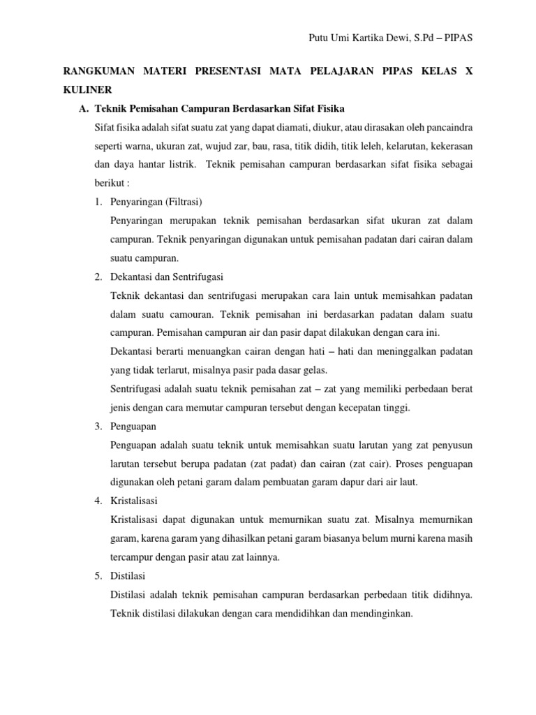 RANGKUMAN MATERI PIPAS PRESENTASI KELOMPOK 1 SAMPAI 5 | PDF