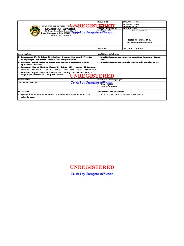 1.-SOP-Surat-Masuk | PDF