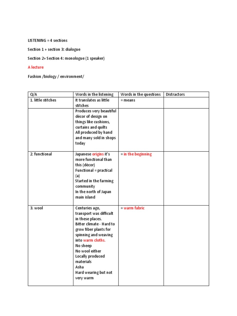 Ss7-Listening Unit 1 | PDF | Textiles | Clothing