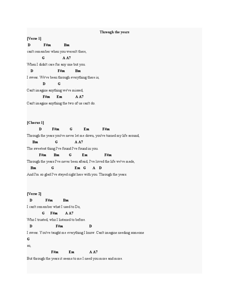 Through The Years | PDF