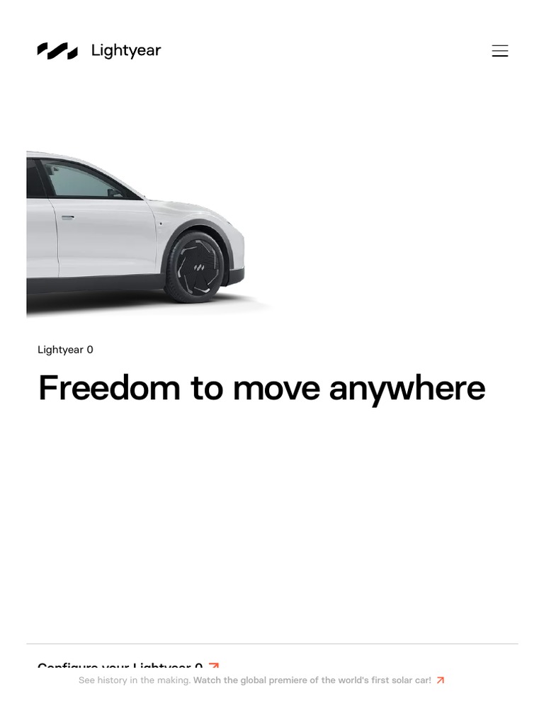 Long Range Solar Electric Vehicle - Lightyear 0 | PDF | Car | Solar Energy