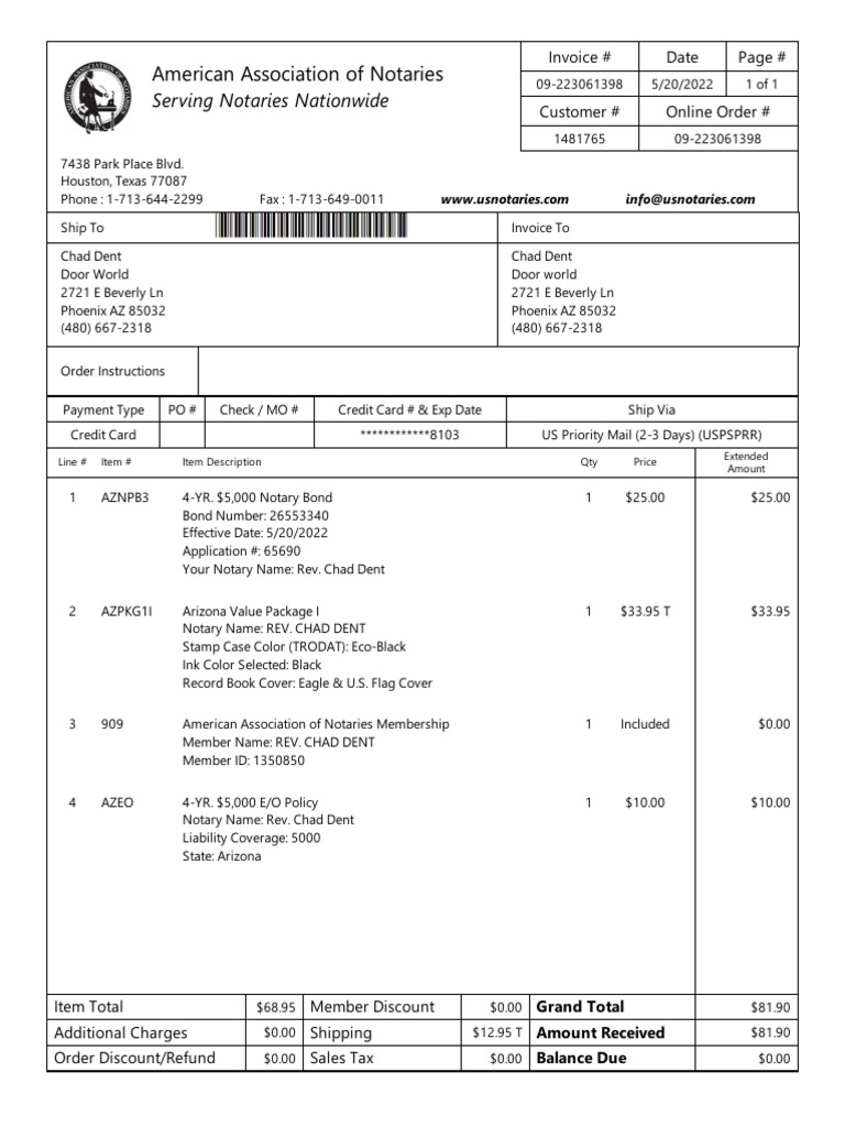 Invoice 09 223061398 | PDF | Credit Card | Business