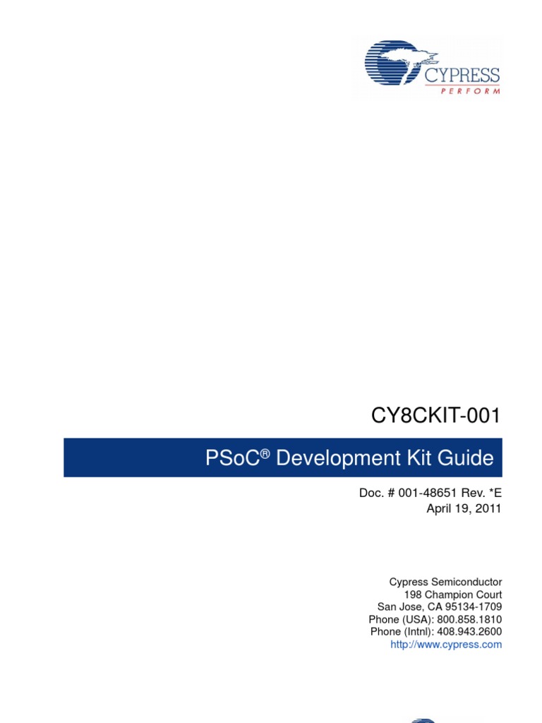 CY8CKIT-001 PSoC Development Kit Guide | PDF | Installation (Computer Programs) | Analog To ...