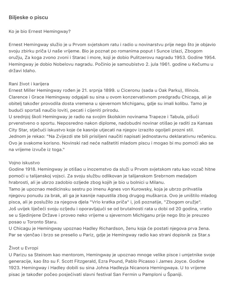 Biljeske o Piscu | PDF