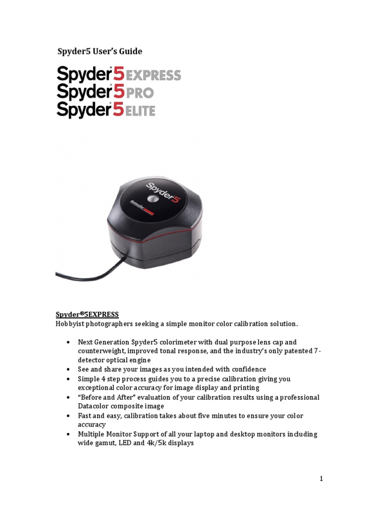 Spyder 5 | PDF | Computer Monitor | Temperature