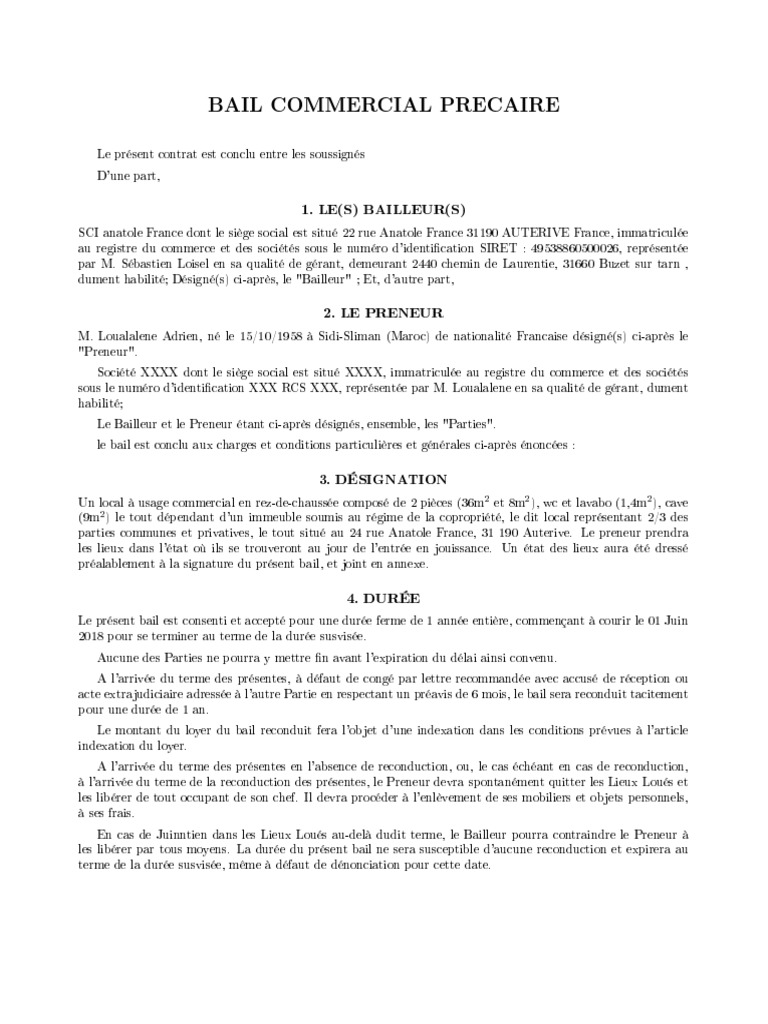 Bail Commercial 3 6 9 | PDF | Droit