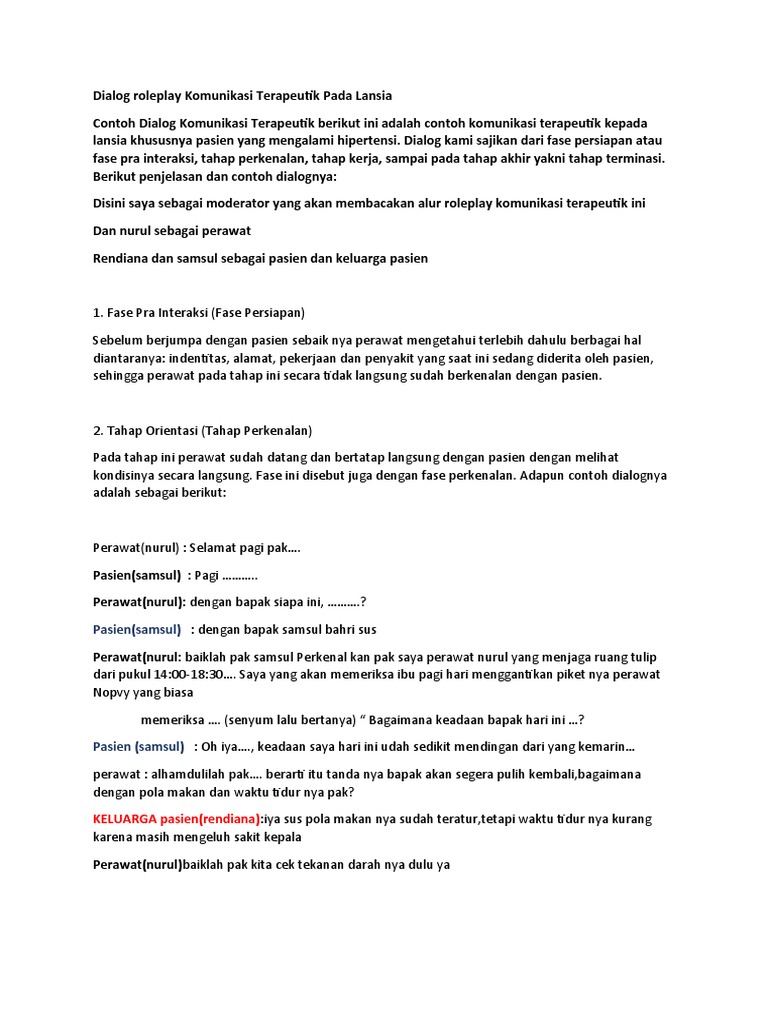 Komunikasi Terapeutik Lansia Hipertensi | PDF
