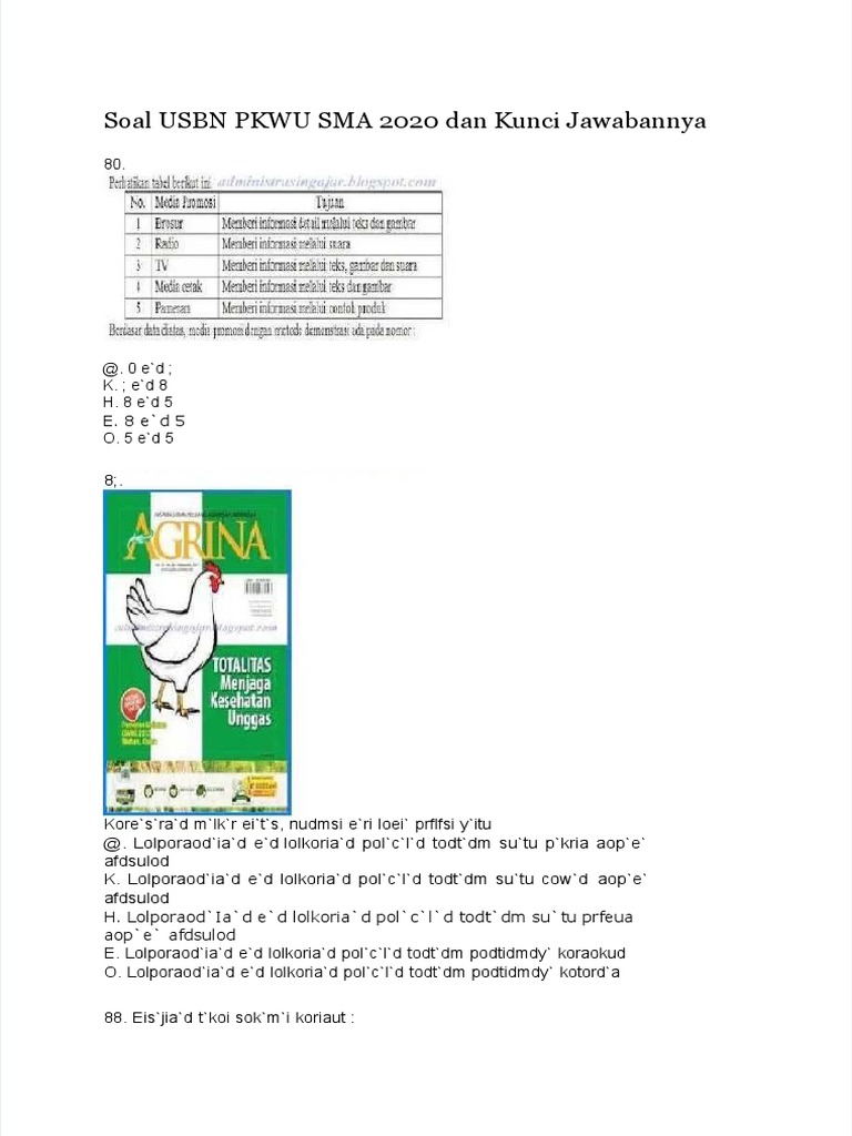 PDF Soal Usbn Pkwu Sma 2020 Dan Kunci Jawabannya Dbi | PDF | Karier ...