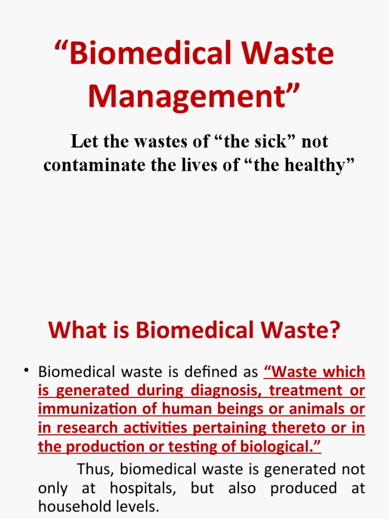 Biomedical Waste Management | PDF | Waste | Waste Management