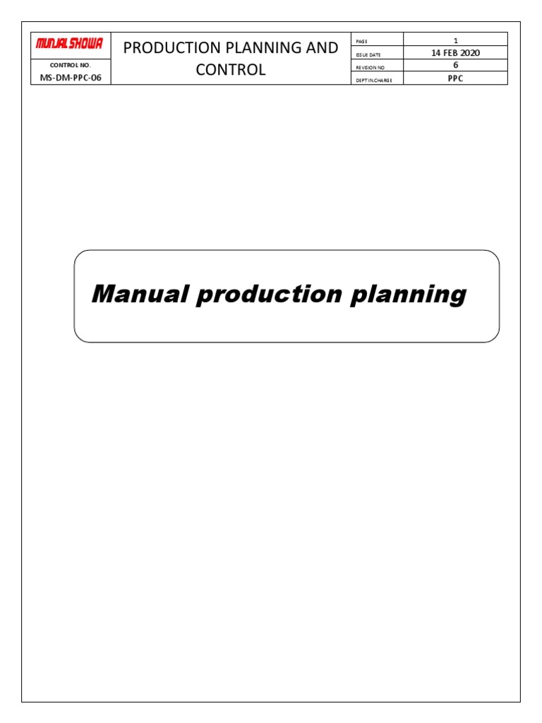 Production Planning SOP Overview | PDF | Invoice | Receipt