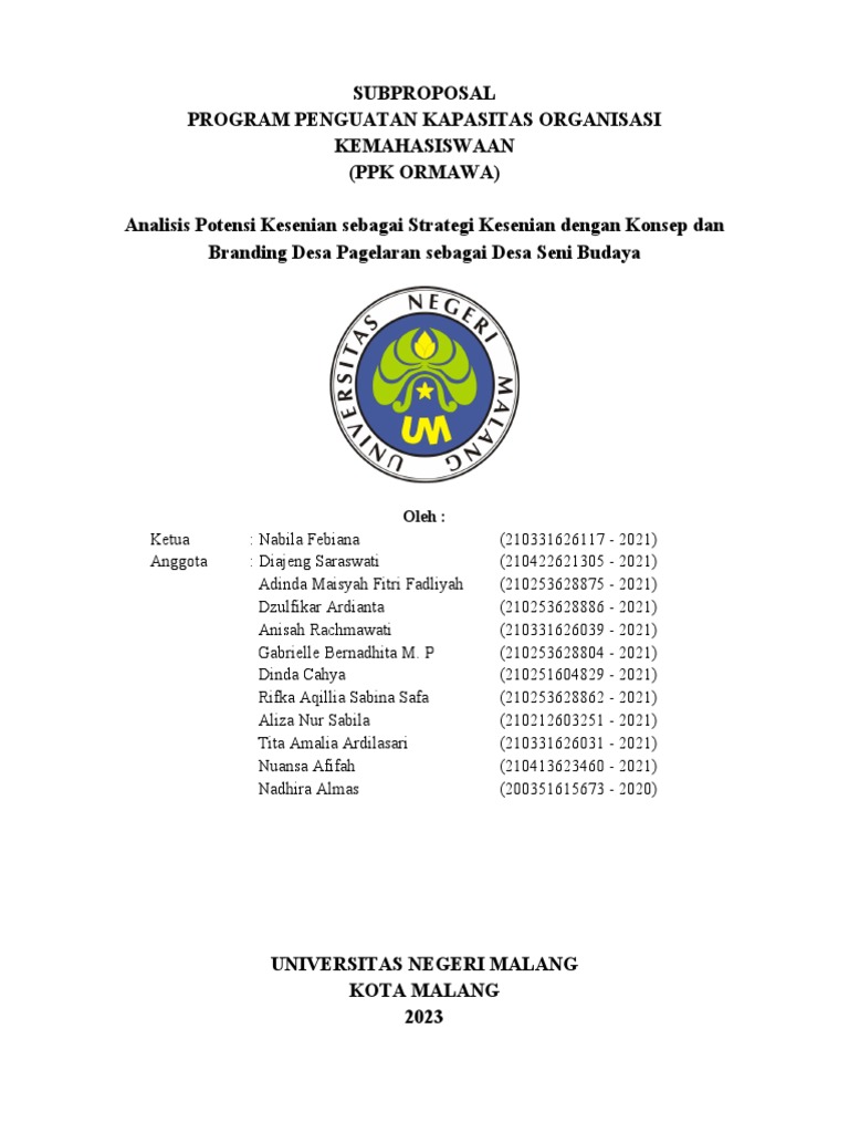 Proposal PPK Ormawa Samin 2023 | PDF