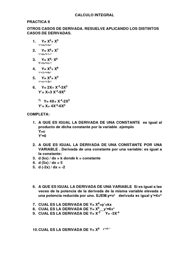 Practica II Calculo Integral | PDF