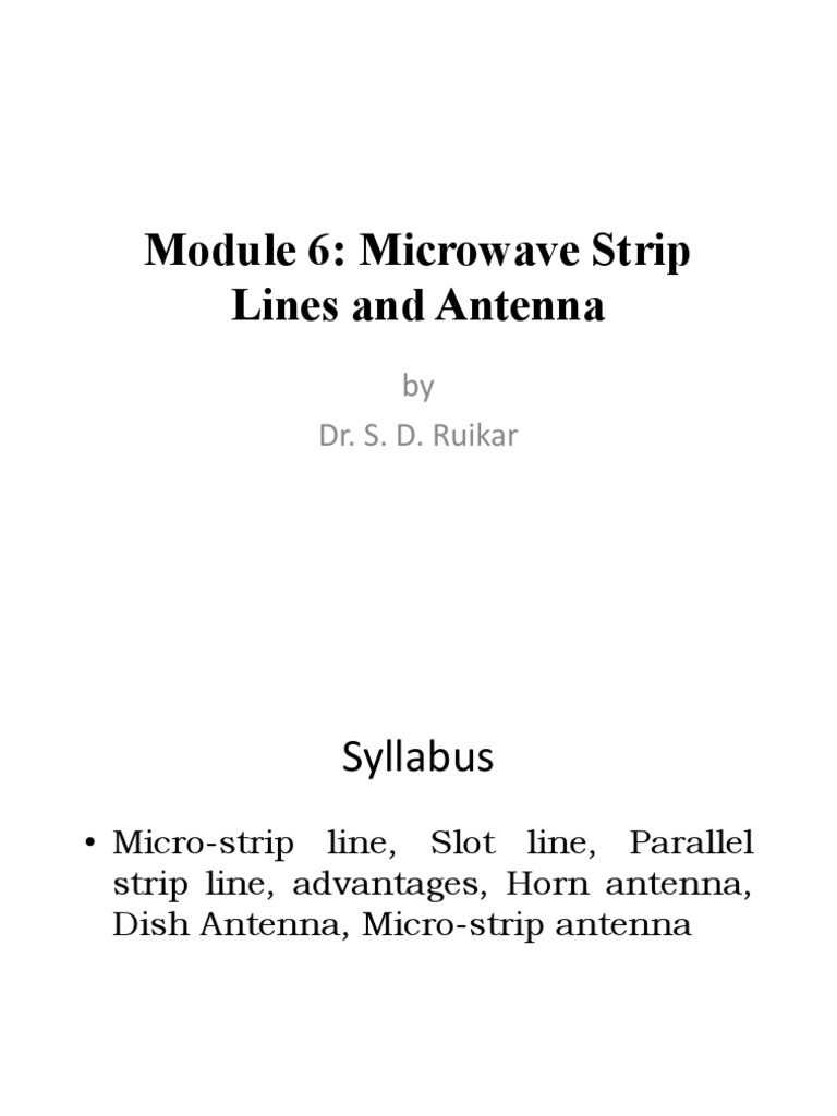 Module 6 Microwave Strip Line and Antenna | Download Free PDF | Antenna ...
