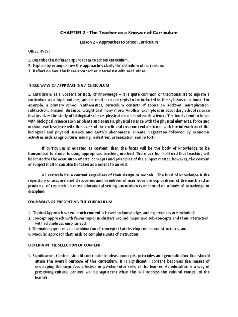 Chapter 2 Lesson 2 | PDF | Curriculum | Learning